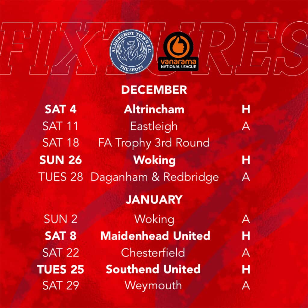 FIXTURE RELEASE: 2021/22 NATIONAL LEAGUE FIXTURES RELEASED! | Aldershot ...