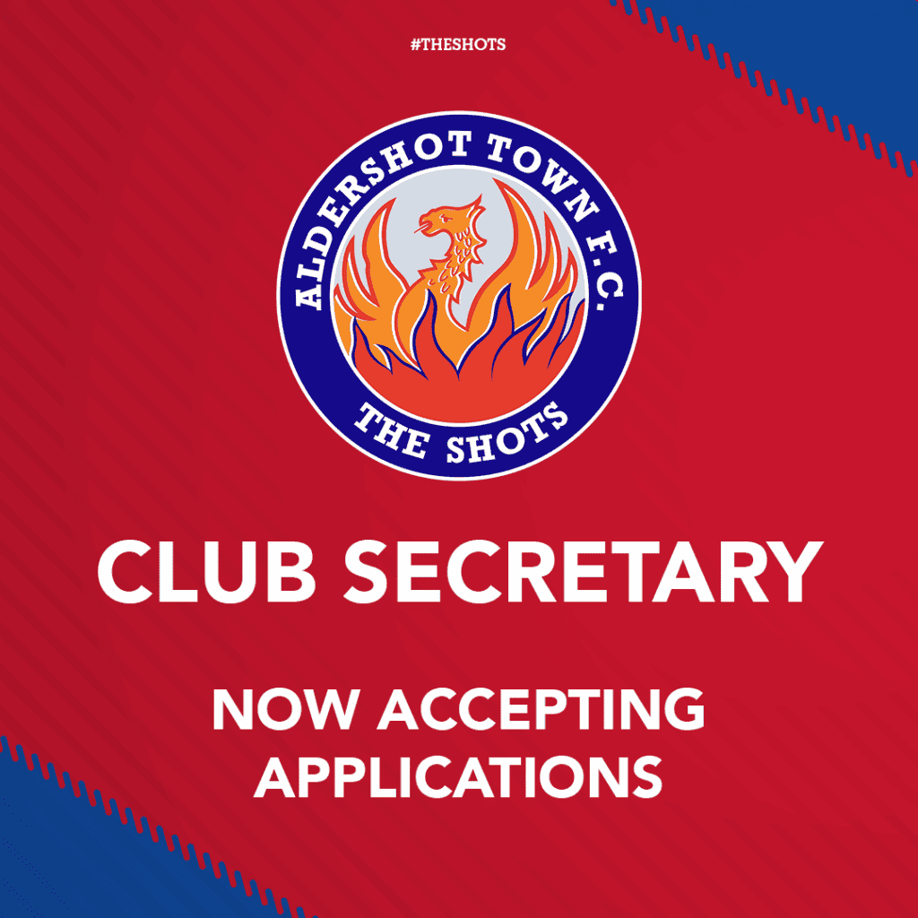 JOB VACANCY: Club Secretary | Aldershot Town FC
