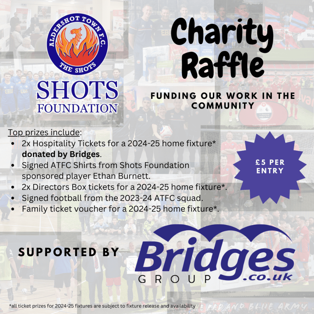 Charity raffle to raise funds for the Shots Foundation! | Aldershot Town FC