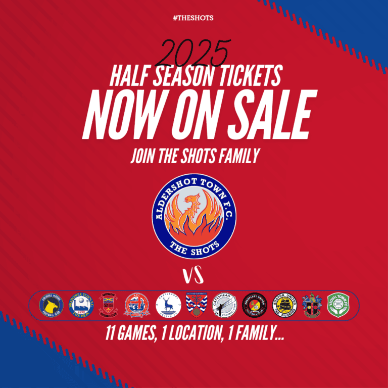 HALF-SEASON TICKETS NOW ON SALE! | Aldershot Town FC