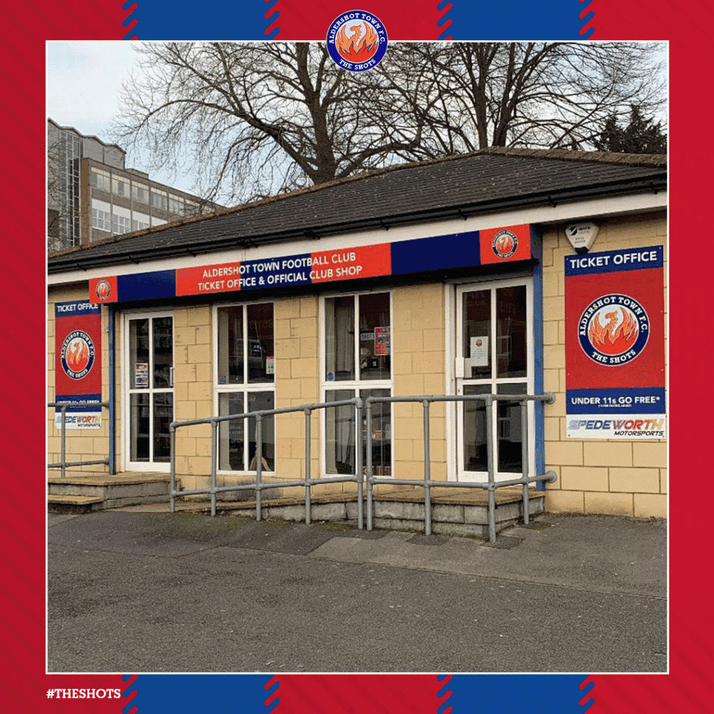 Club Shop closed today | Aldershot Town FC